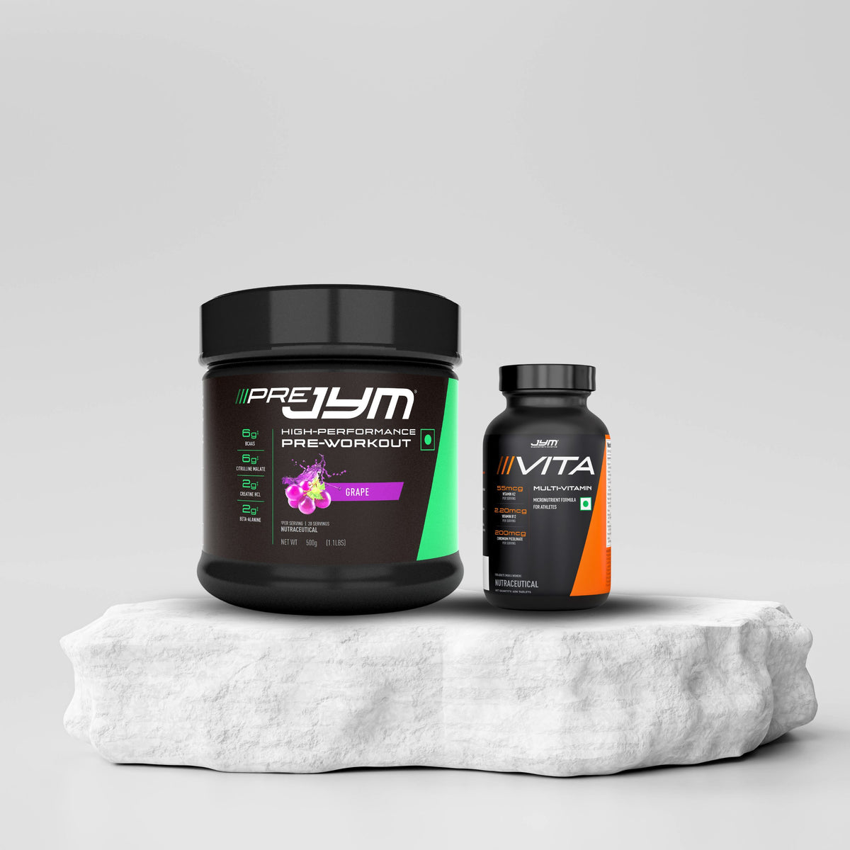 JYM Pre JYM 20 Servings- 500 g with JYM Vita - Multivitamin - 60N Tab ...